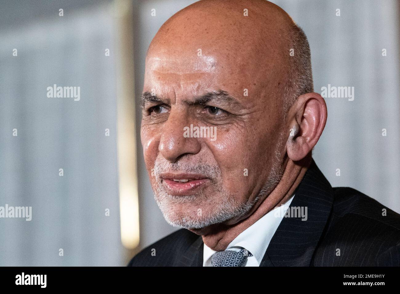 Afghan President Ashraf Ghani speaks during a media availability after ...