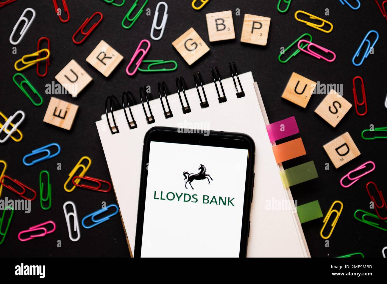 Poland. 23rd Jan, 2023. In this photo illustration, a Lloyds Bank logo ...