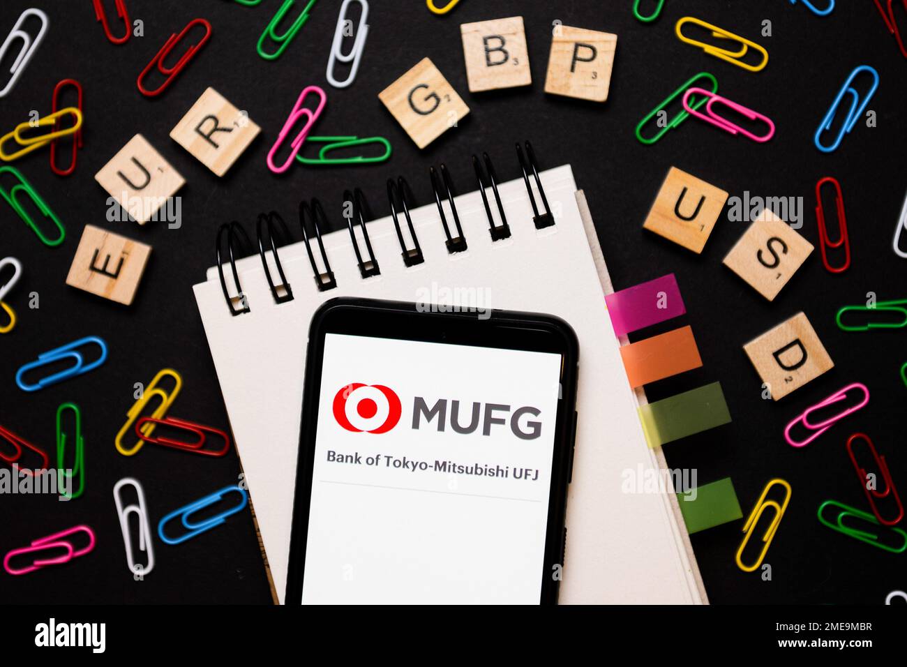 Poland. 23rd Jan, 2023. In this photo illustration, a MUFG Bank of Tokyo Mitsubishi UFJ logo ...