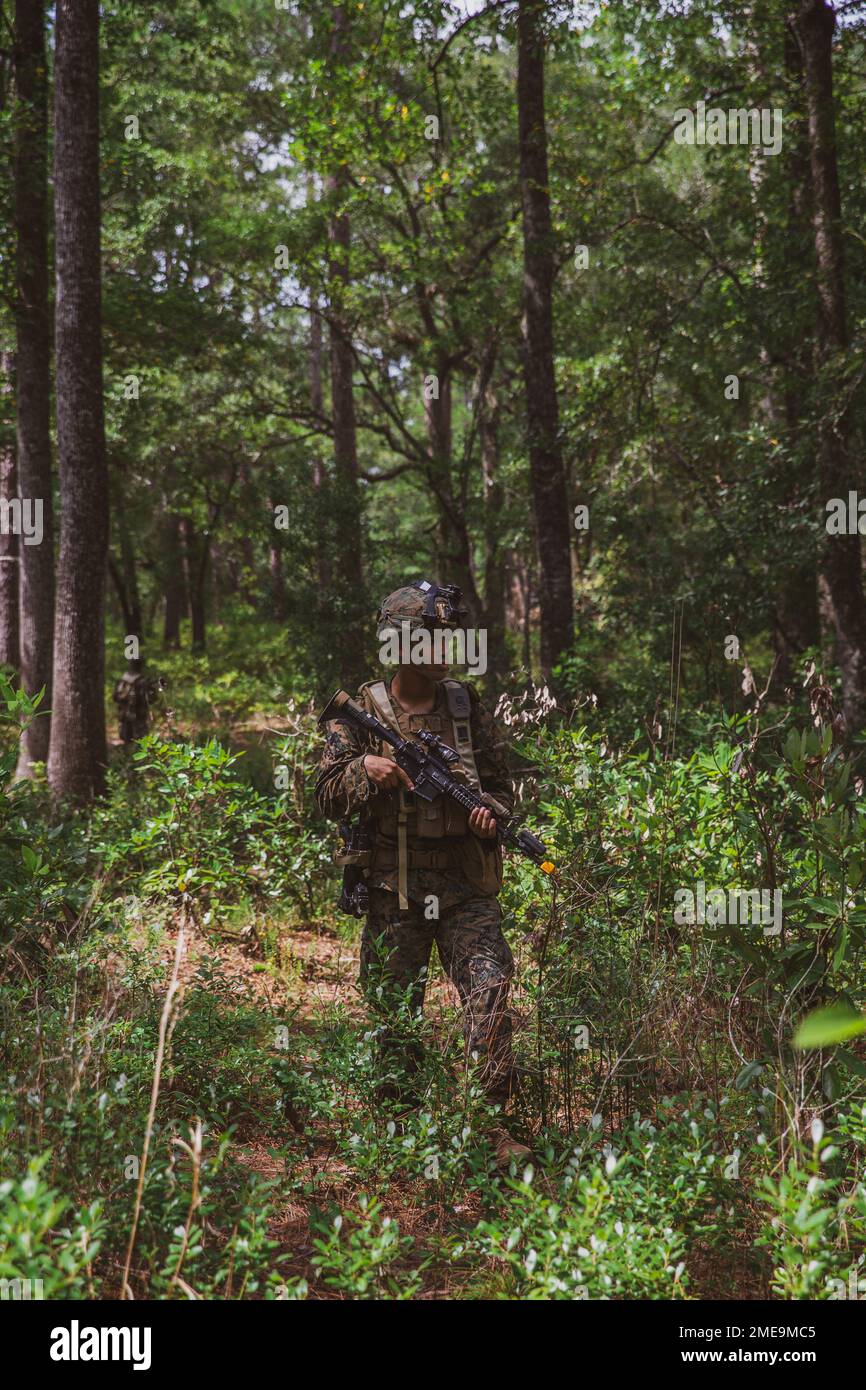 U.S. Marine Corps Pfc. Jordan Roman, a rifleman with 1st Battalion, 8th ...