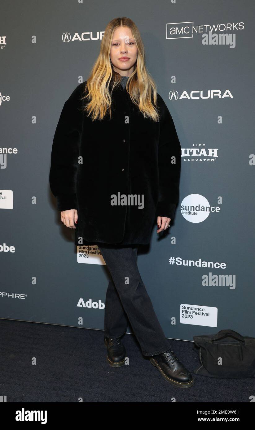 Mia Goth arriving to the “Infinity Pool” premiere during the 2023 Sundance Film Festival held at ...