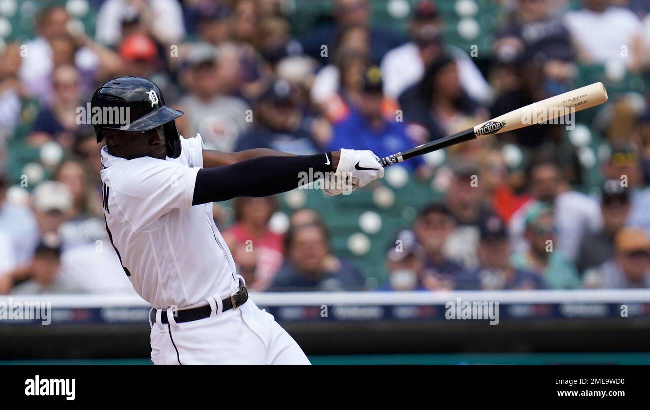 Detroit Tigers' Daz Cameron bats against the St. Louis Cardinals in the ...