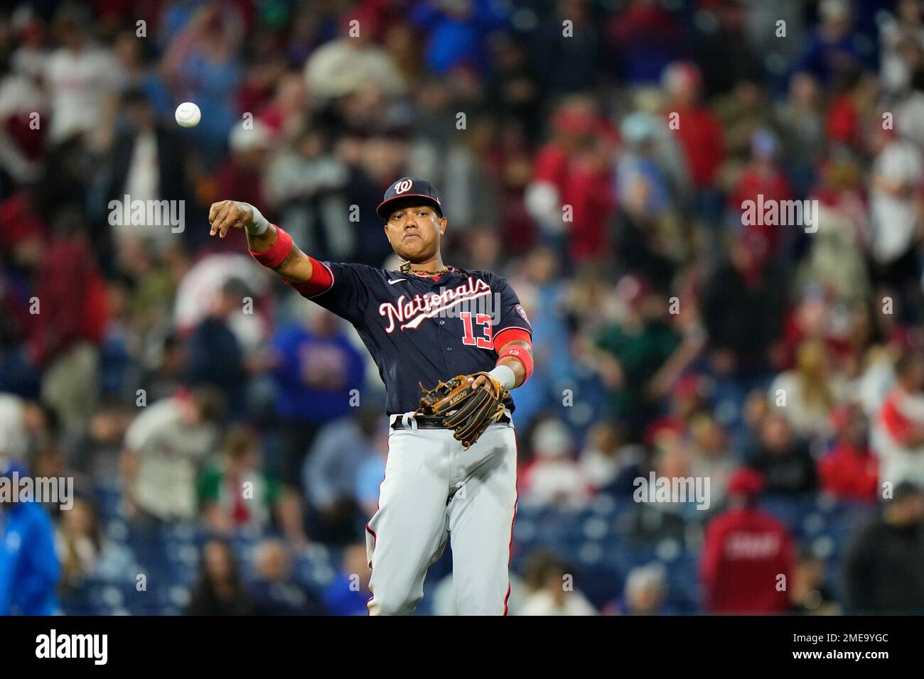 Washington Nationals' Starlin Castro plays during a baseball game ...