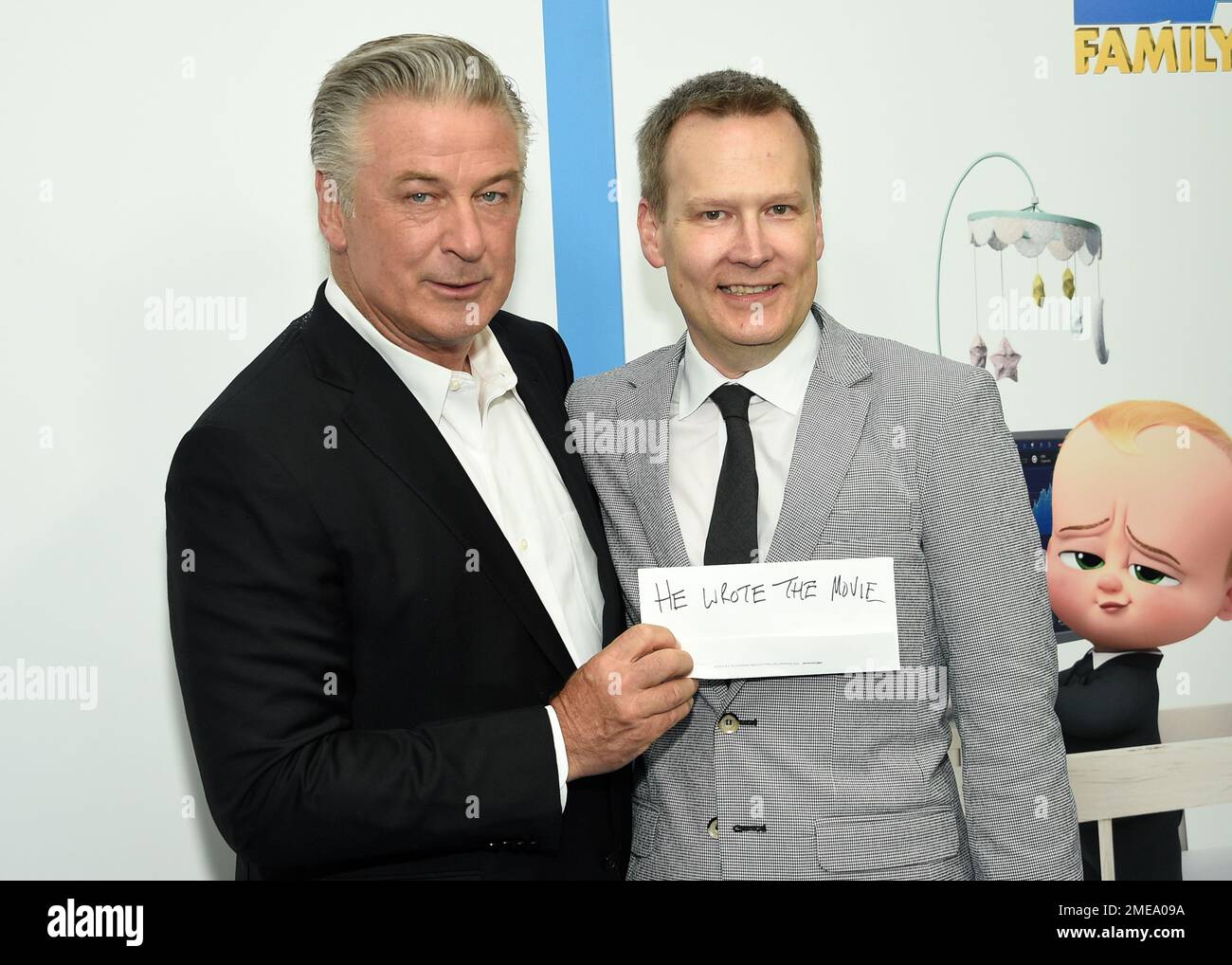 Actor Alec Baldwin, left, and screenwriter Michael McCullers pose ...