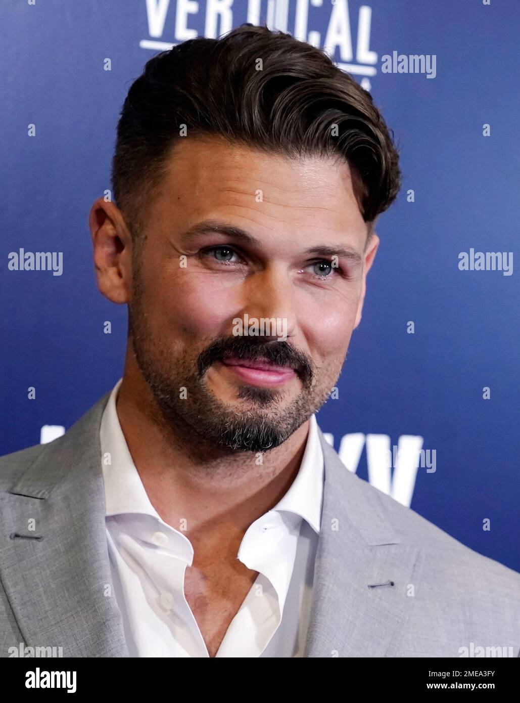 David Cade, a cast member in "Lansky," poses at the Los Angeles ...