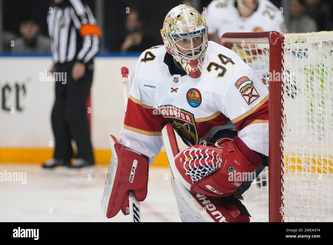 Florida Panthers goaltender Alex Lyon (34) during the second period of ...