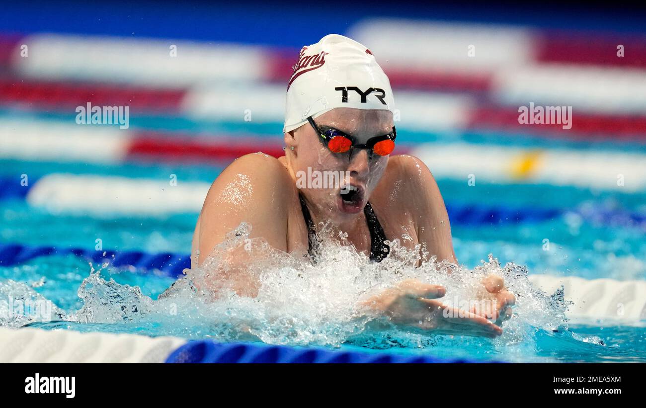 Lilly King competes in a women's 200-meter breaststroke semifinal ...