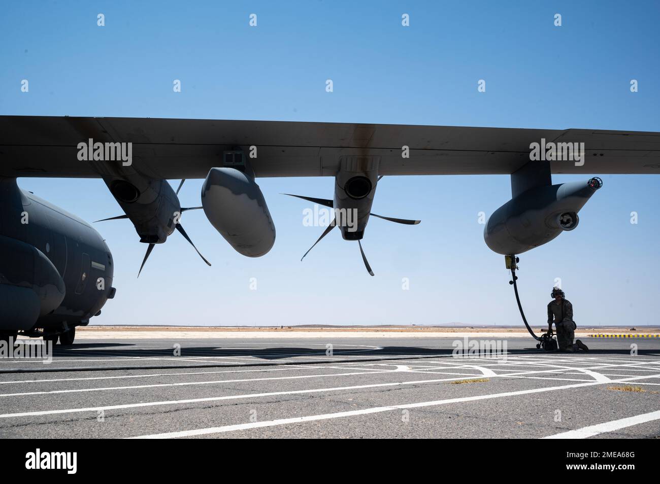 A U.S. Air Force Airman assigned to the 26th Expeditionary Rescue ...