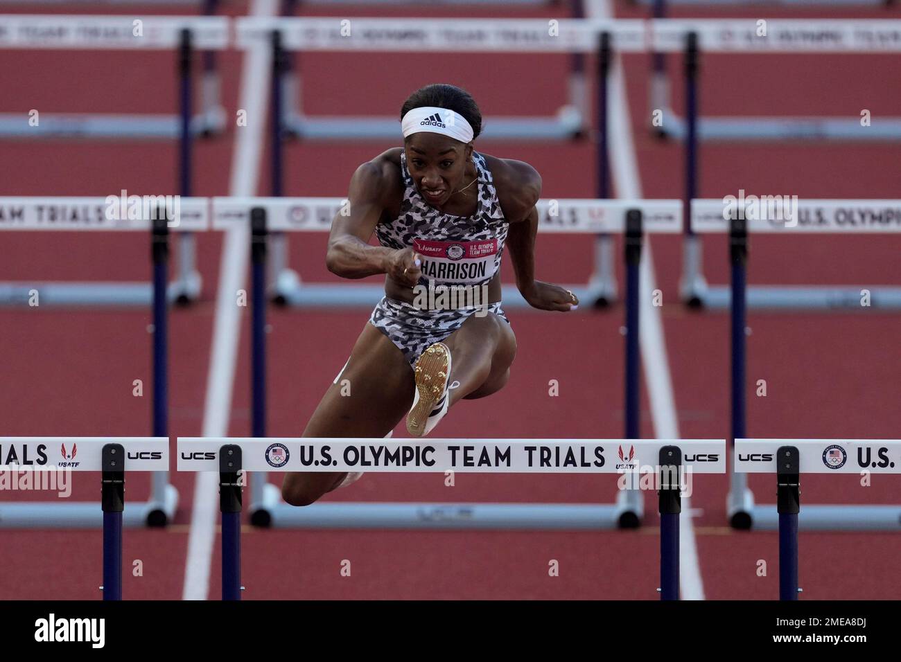 Keni Harrison wins the the second semi-final in the women's 100-meter ...