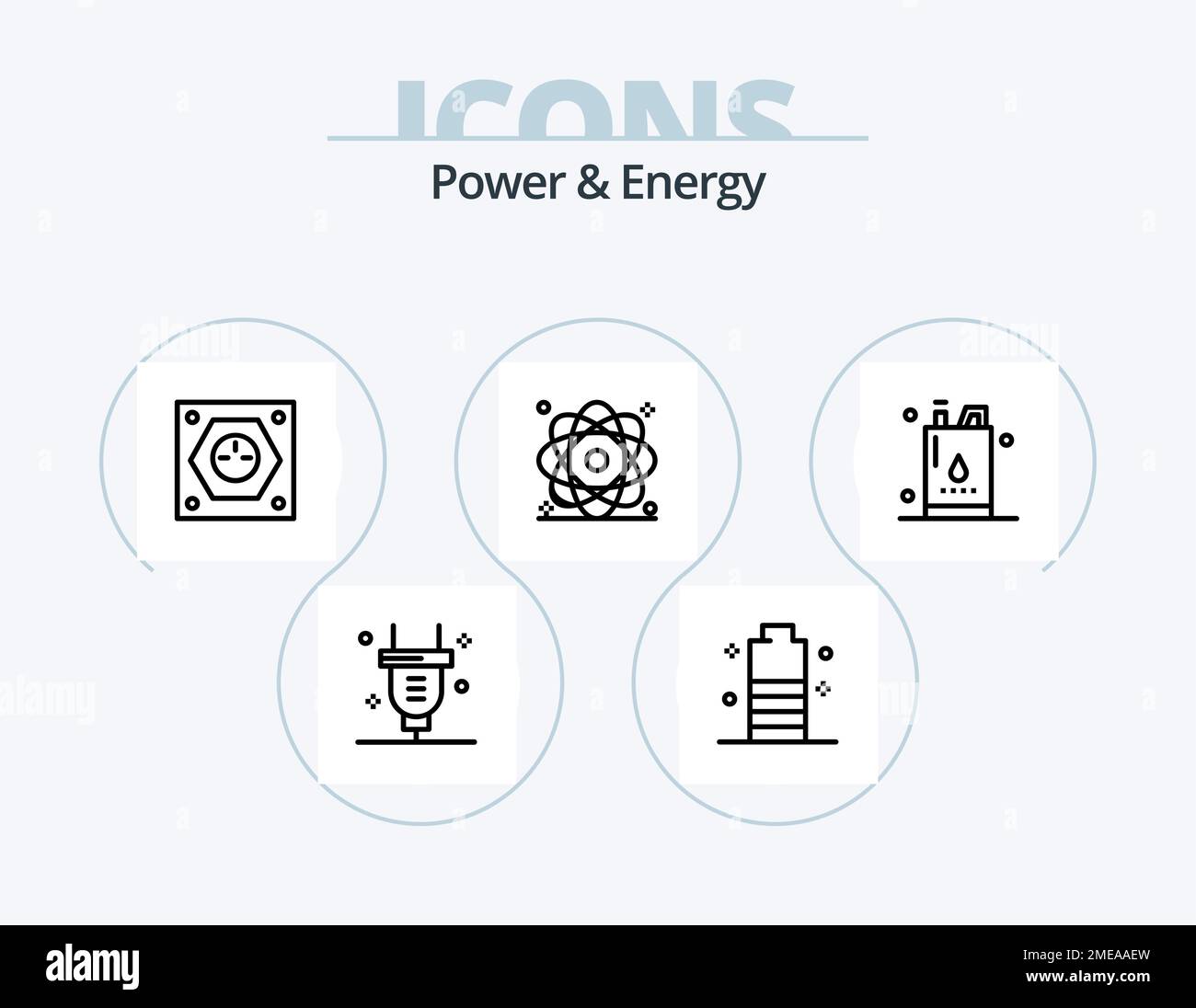 Power And Energy Line Icon Pack 5 Icon Design. nuclear. energy. power ...