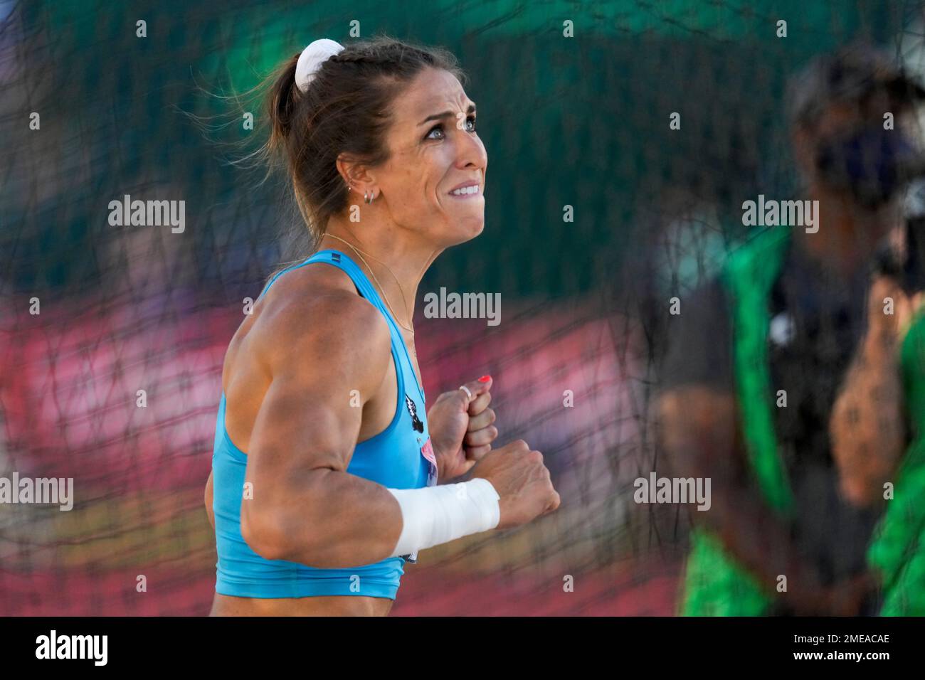 Valarie Allman competes during the finals of women's discus throw at ...