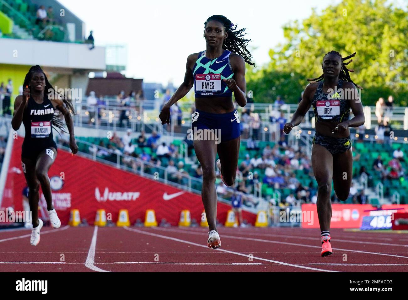 Quanera Hayes Wins The Second Semi Final Of The Womens 400 Meter Run