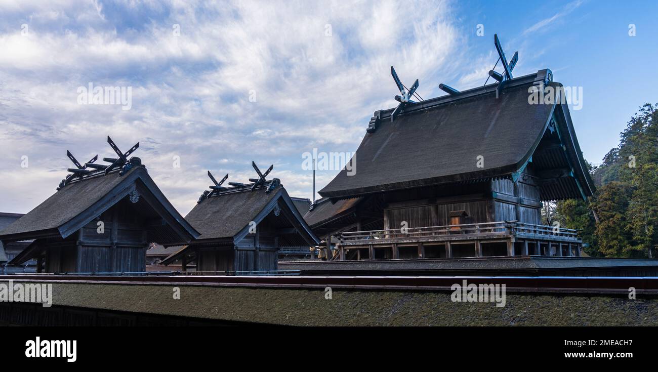 The main hall (honden) at Izumotaisha, a Shinto shrine in Izumo ...
