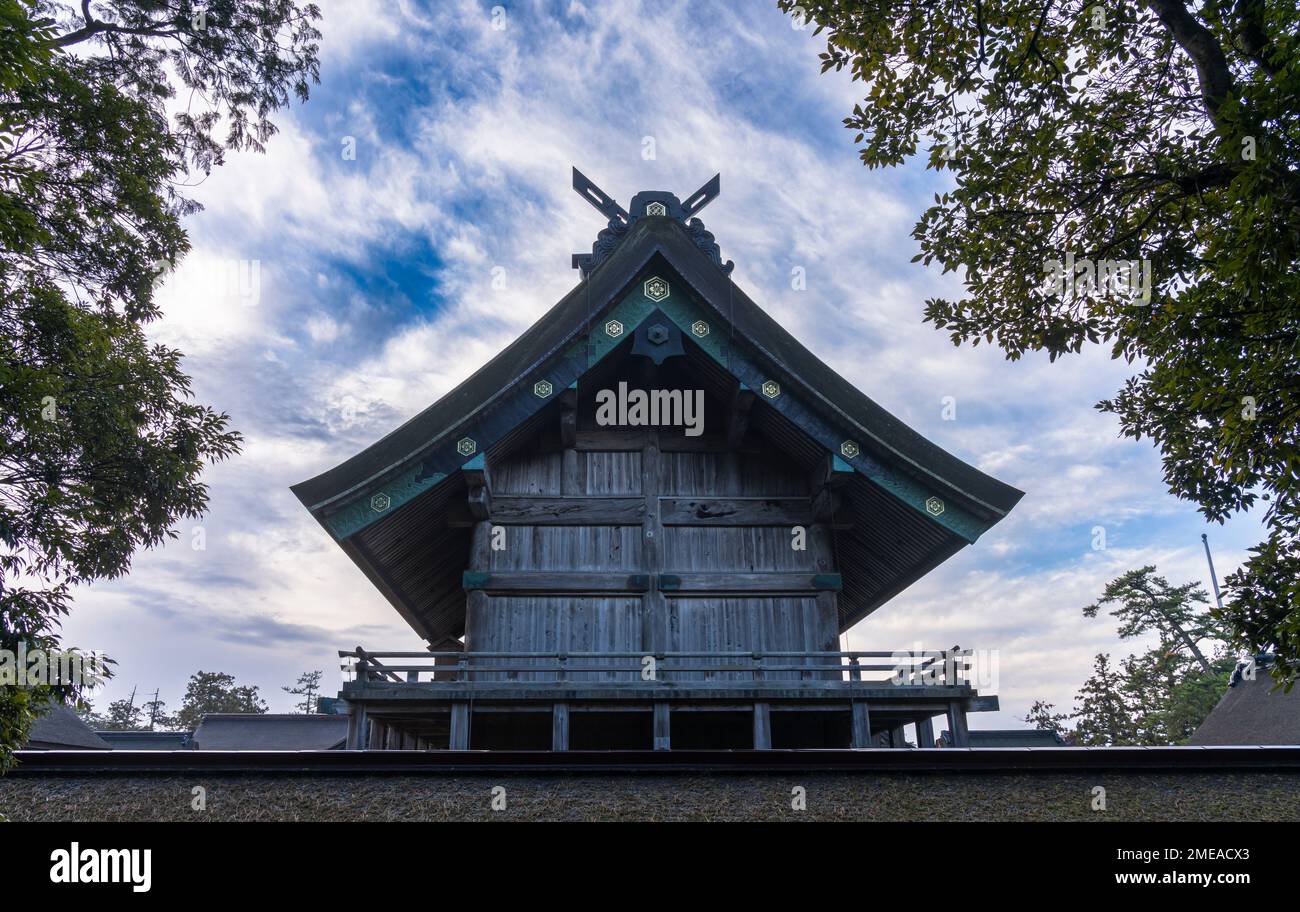 The main hall (honden) at Izumotaisha, a Shinto shrine in Izumo ...