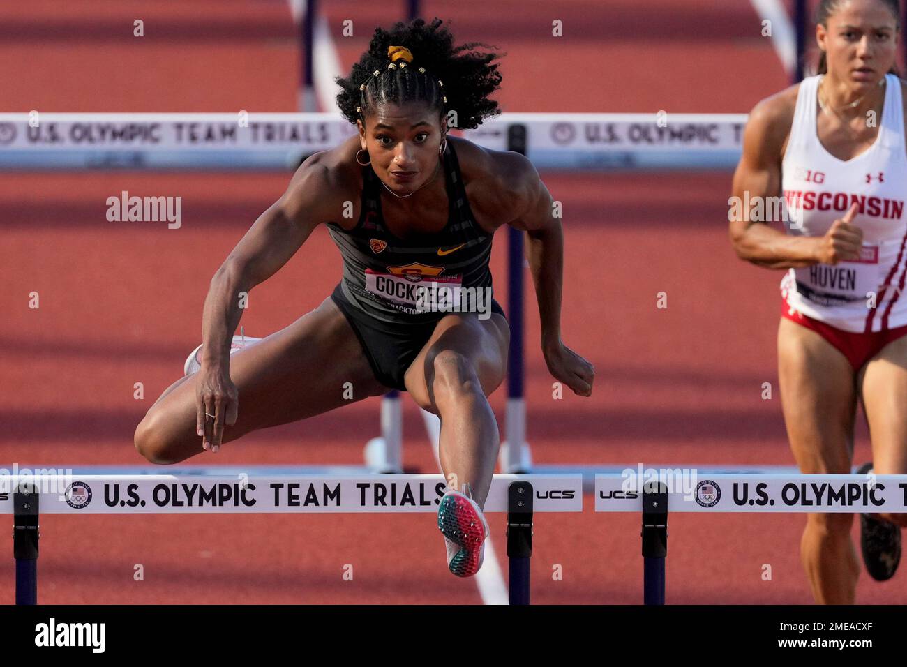 Anna Cockrell Wins The Third Heat Of The Womens 100 Meter Hurdles At The Us Olympic Track And