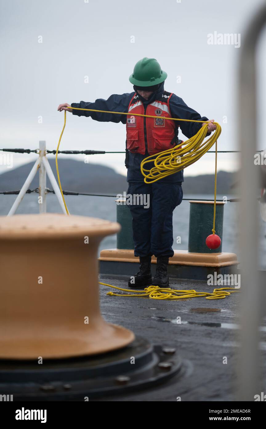 U.S. Coast Guard Seaman Cricket Girouard, a member of USCGC Bear’s ...