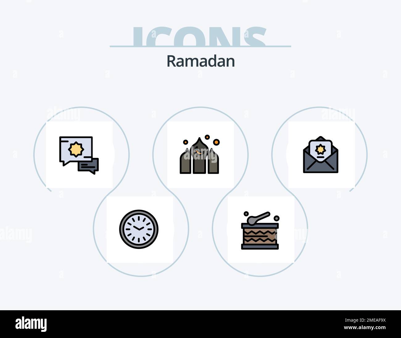 Ramadan Line Filled Icon Pack 5 Icon Design. . ramadan . iftar . islam ...