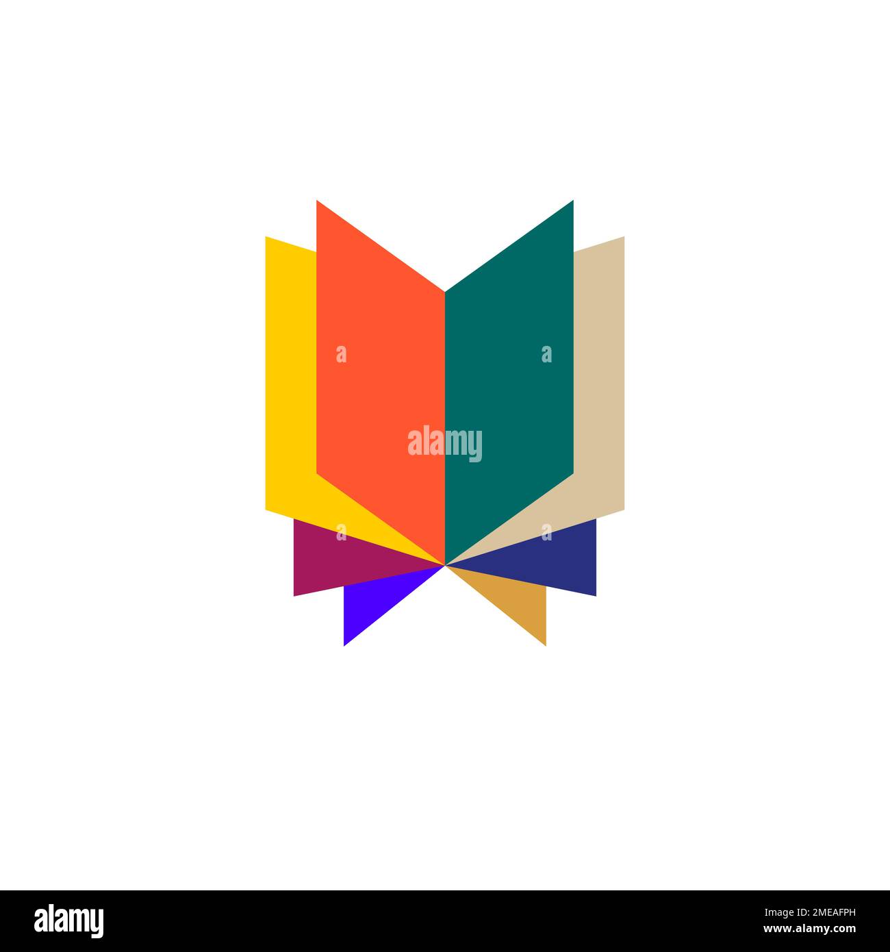 Book pages fan icon. Flat vector illustration isolated on white ...