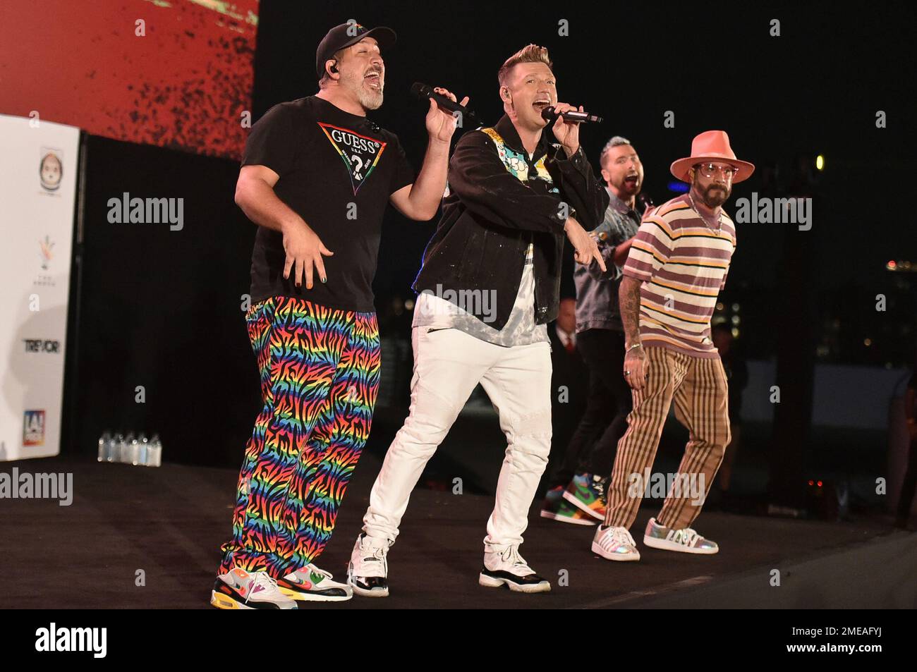 Joey Fatone, from left, Nick Carter, AJ McLean and Lance Bass perform ...