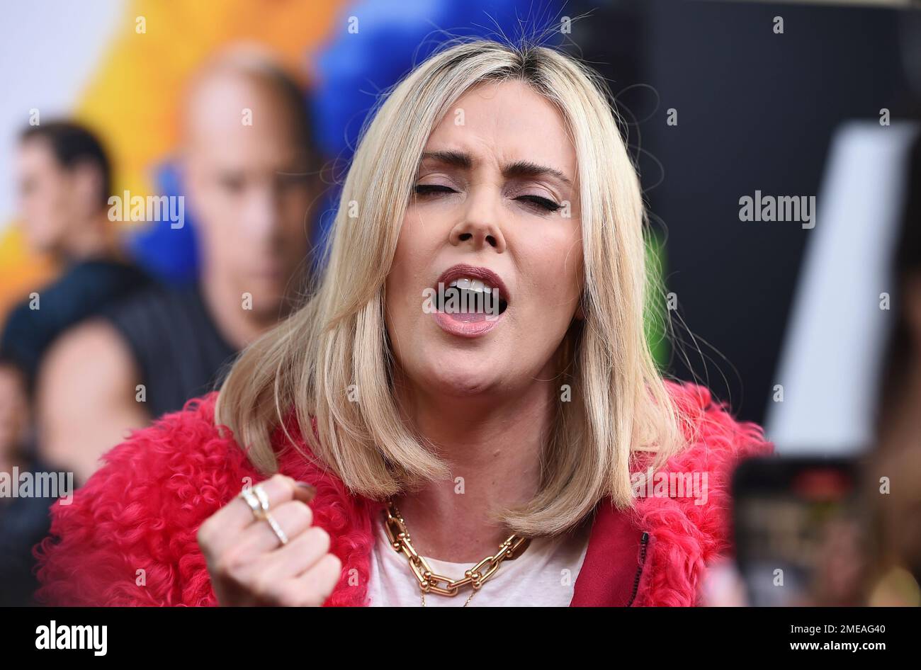 Charlize Theron arrives at the Los Angeles premiere of "F9: Fast ...