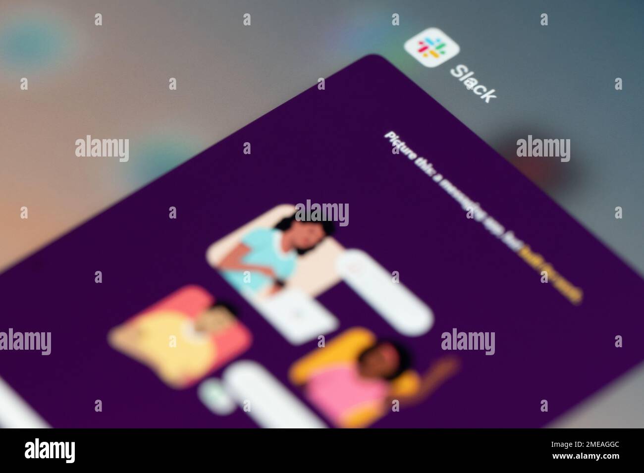 New york, USA - January 23, 2022: Slack application for mobile device ...