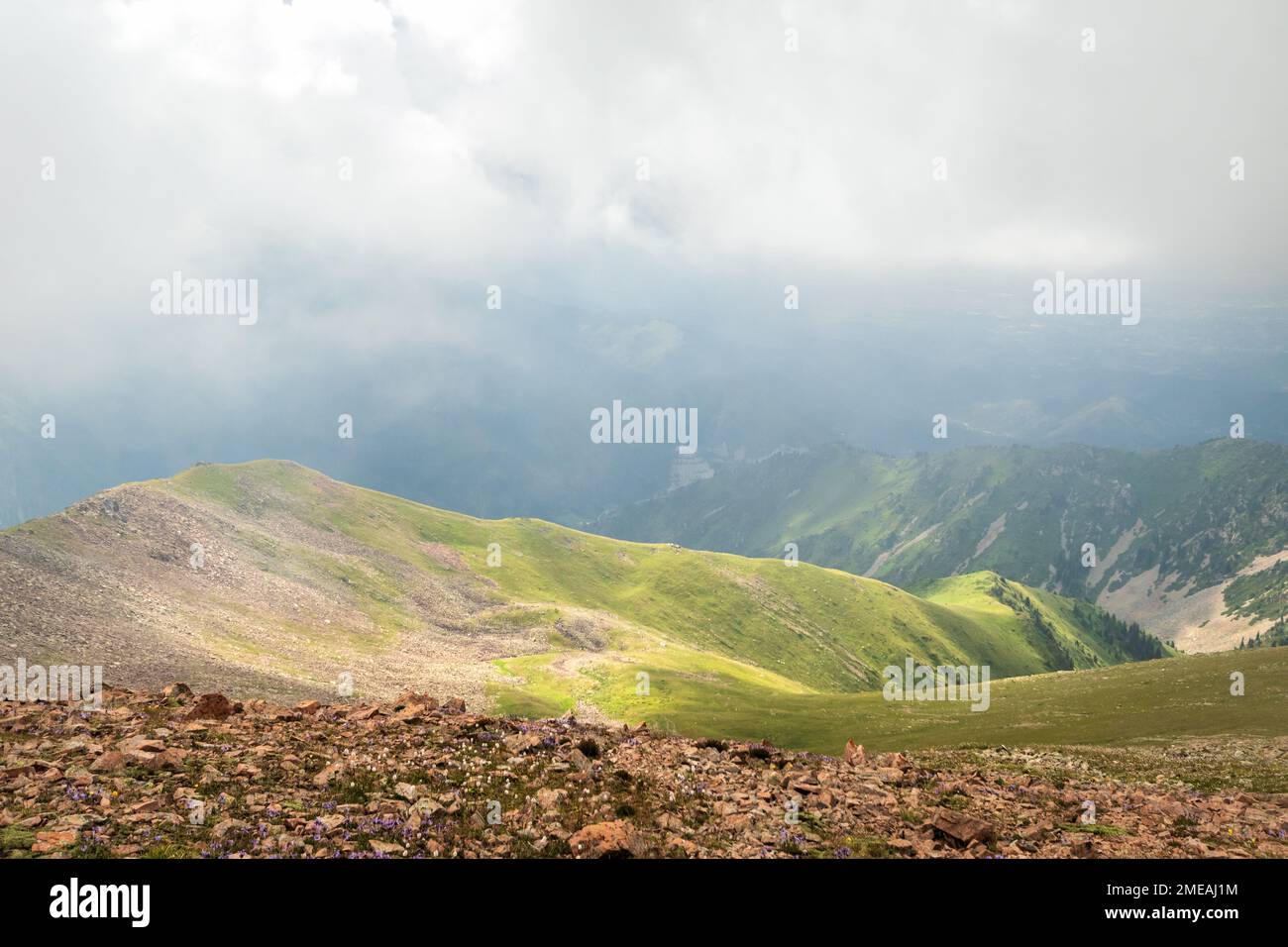 Desert mountain landscape of Central Asia, Tien Shan mountain system ...