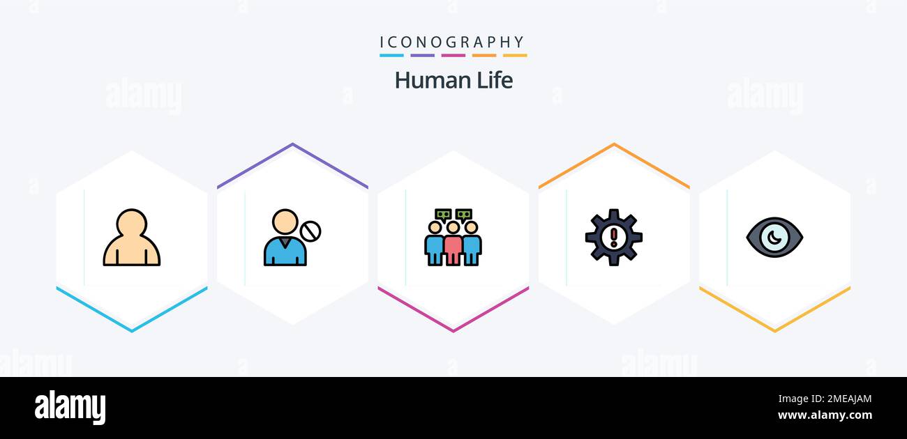 Human 25 FilledLine icon pack including human eye. risk. communication ...