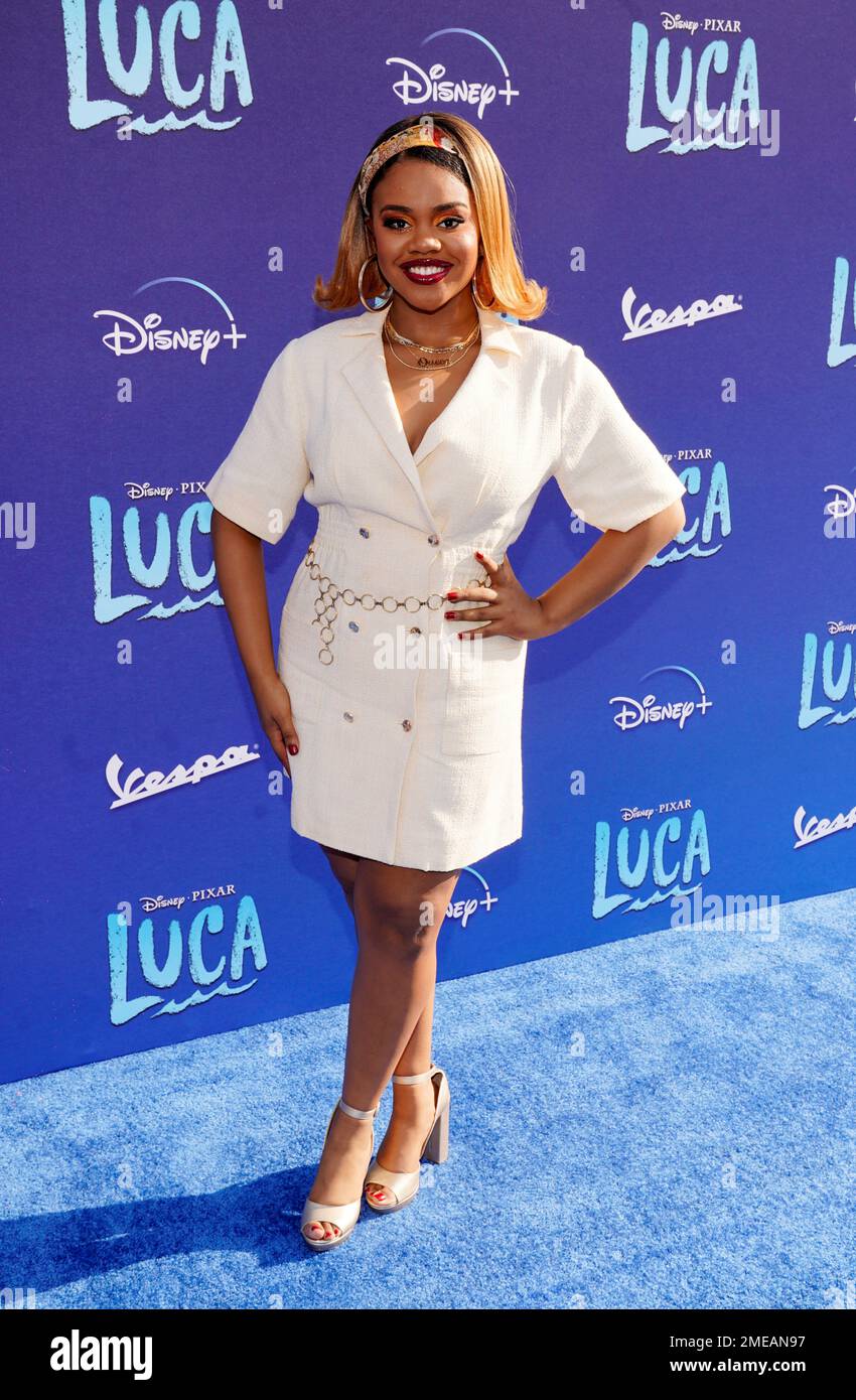 Actress Dara Renee poses at the Los Angeles premiere of the film "Luca ...