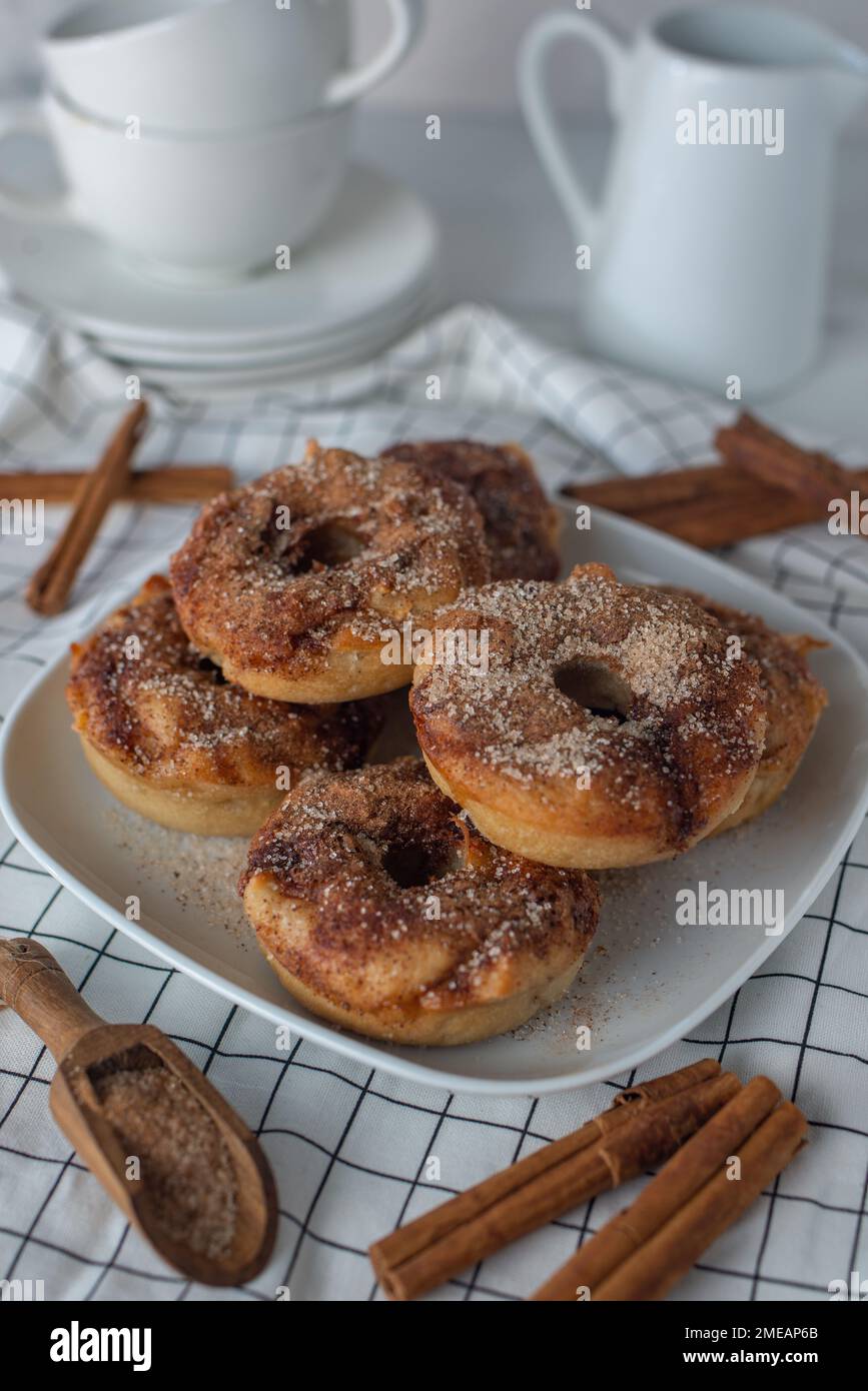 Homemade Fall Apple Cider Donuts Stock Photo - Alamy