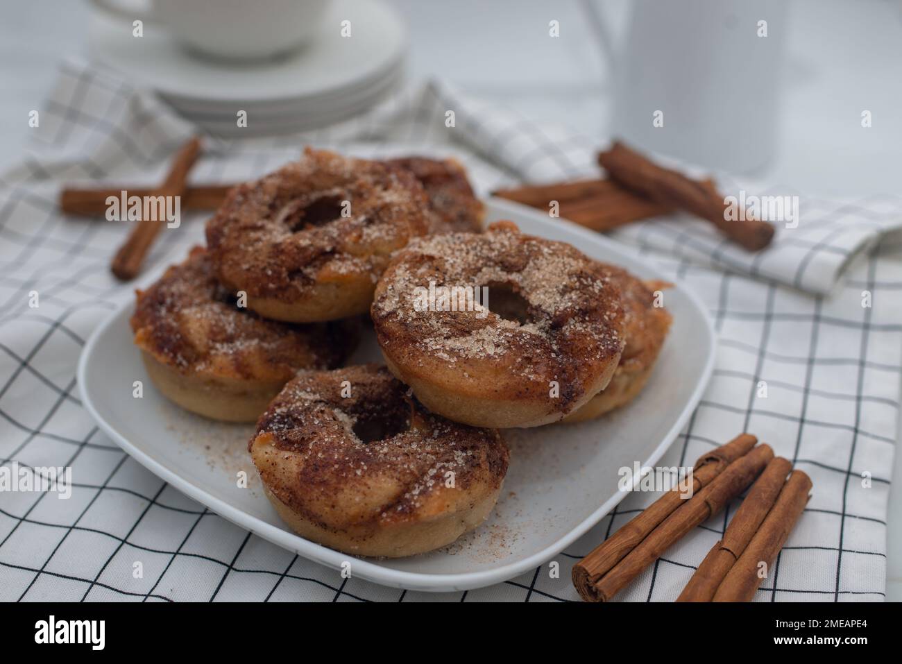 Homemade Fall Apple Cider Donuts Stock Photo - Alamy