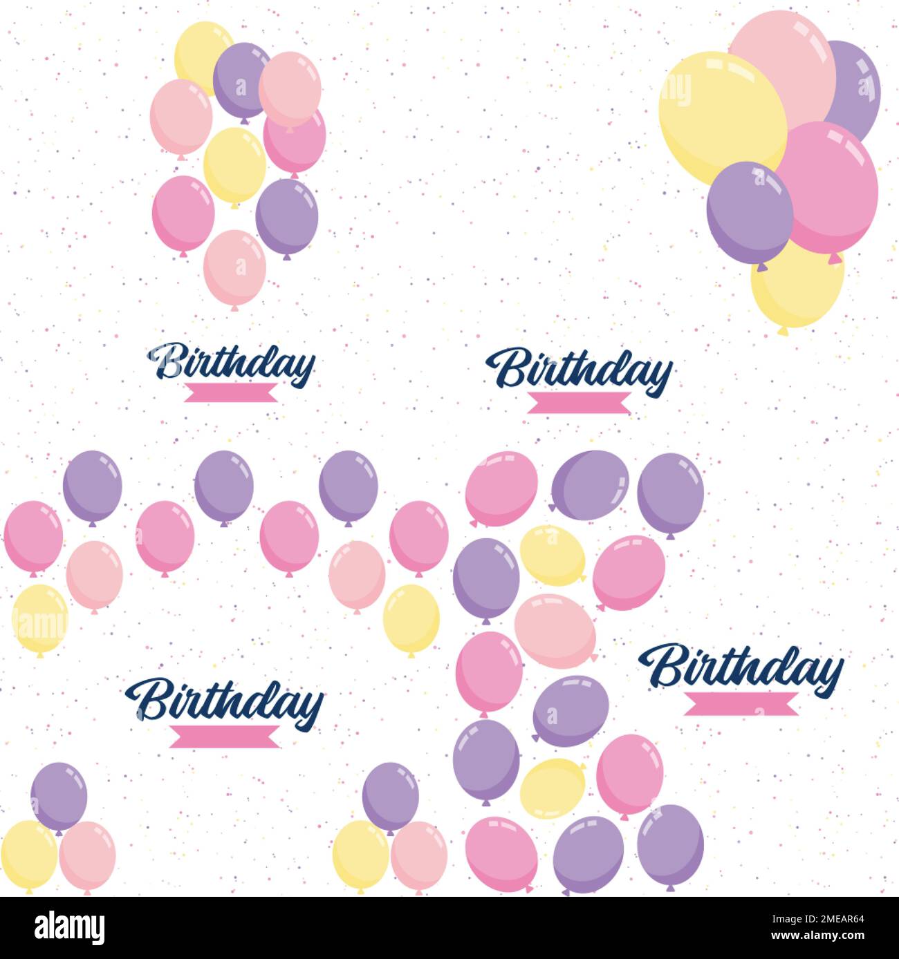 Happy Birthday text with a rainbow gradient and a geometric pattern ...