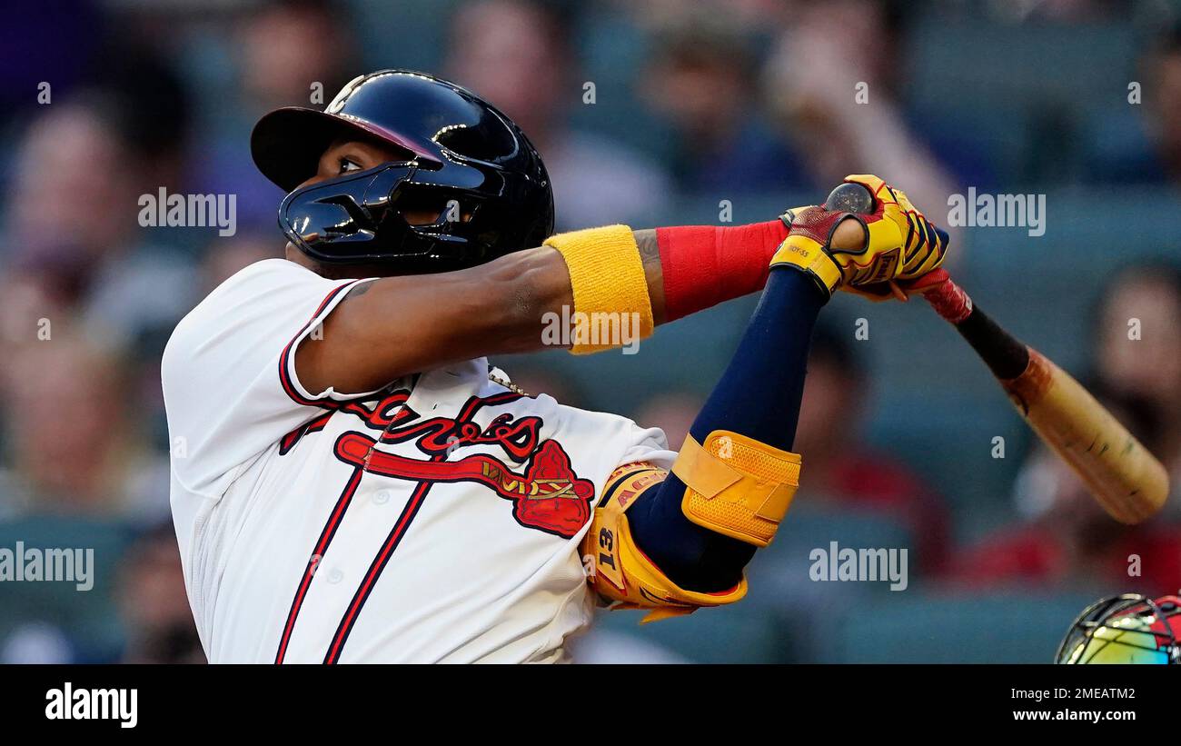 Atlanta Braves right fielder Ronald Acuna Jr. (13) bats against the ...