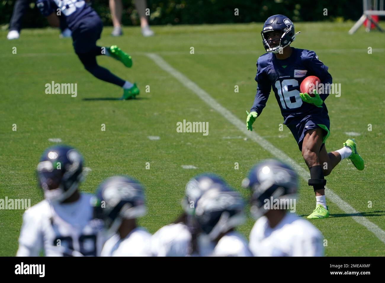 Seattle Seahawks wide receiver Tyler Lockett takes part in NFL football ...