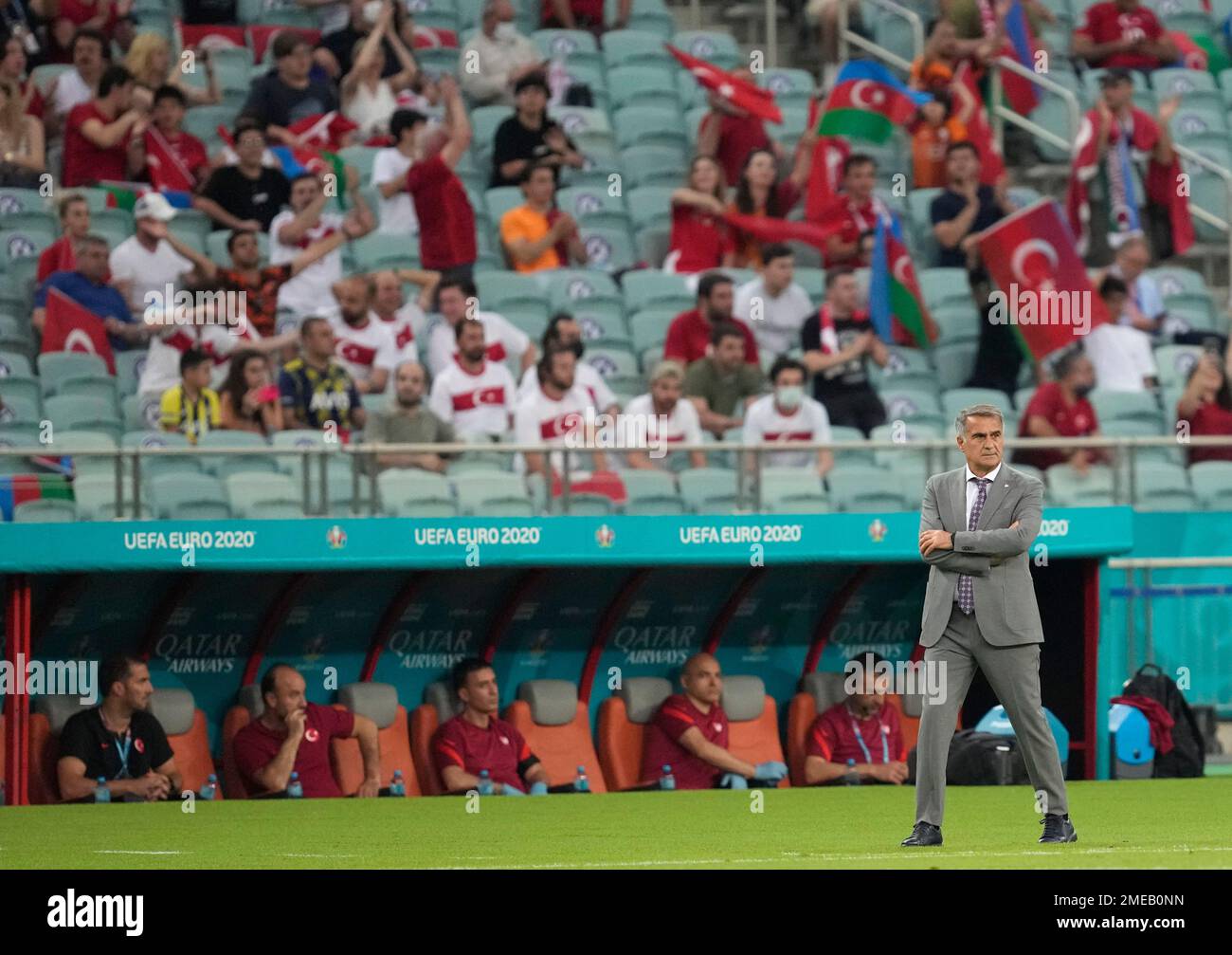 Turkey's manager Senol Gunes during the Euro 2020 soccer championship ...