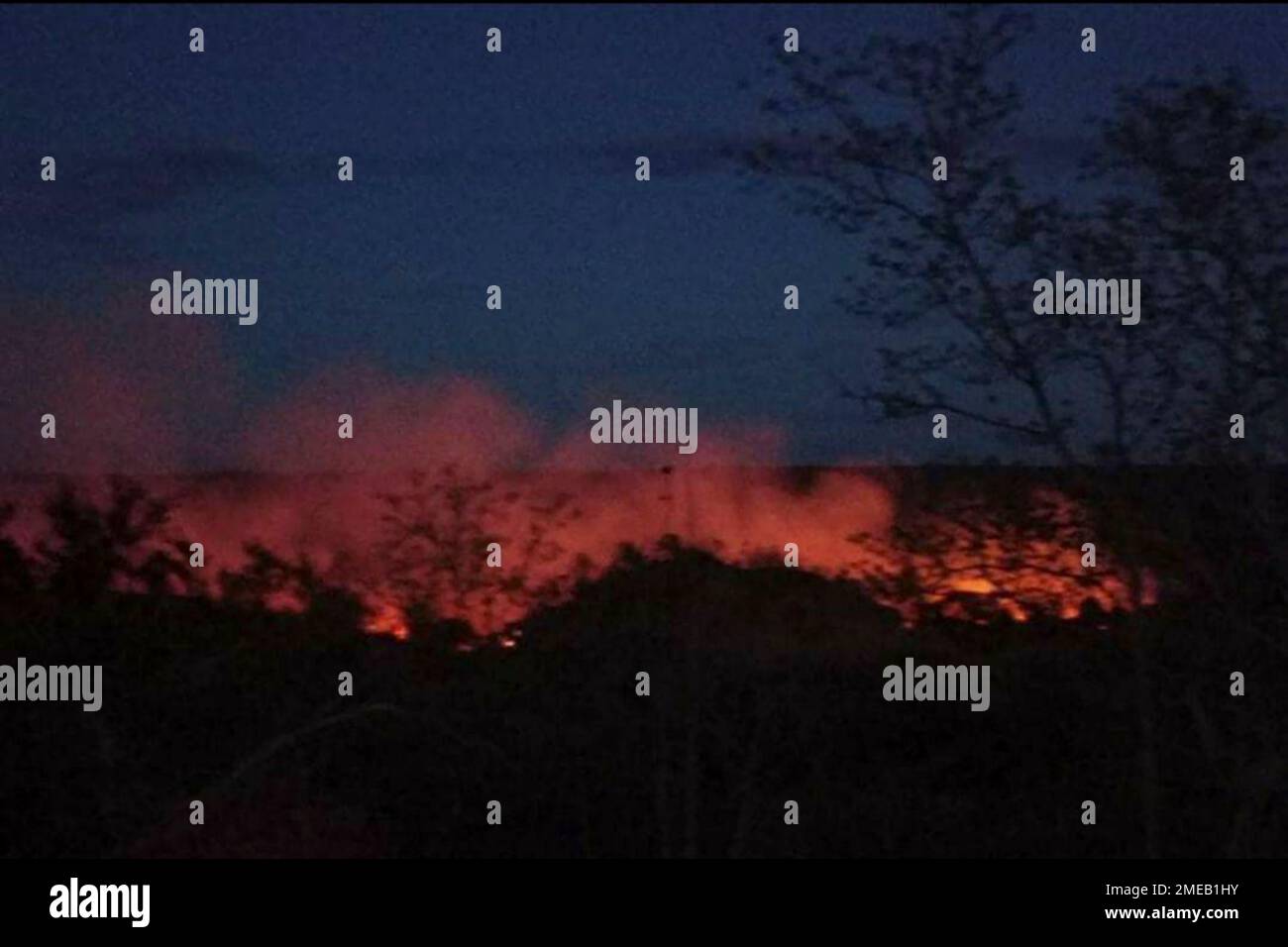 Flame rises from burning houses in Kinma village, Pauk township, Magwe ...
