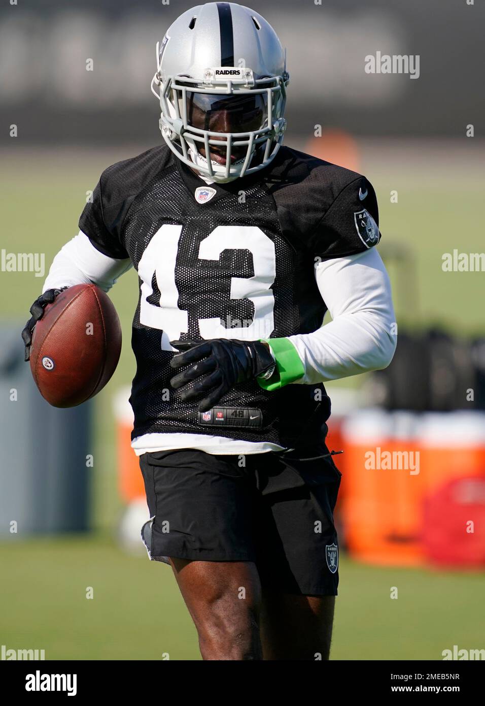 Las Vegas Raiders Safety Karl Joseph during an NFL football practice ...