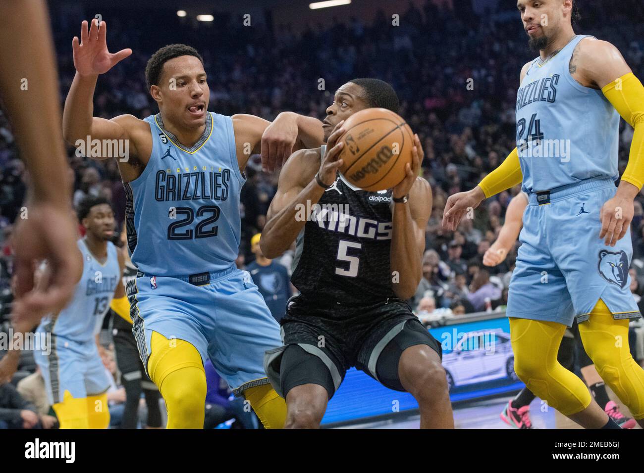 Memphis Grizzlies guard Desmond Bane (22) guards against Sacramento ...