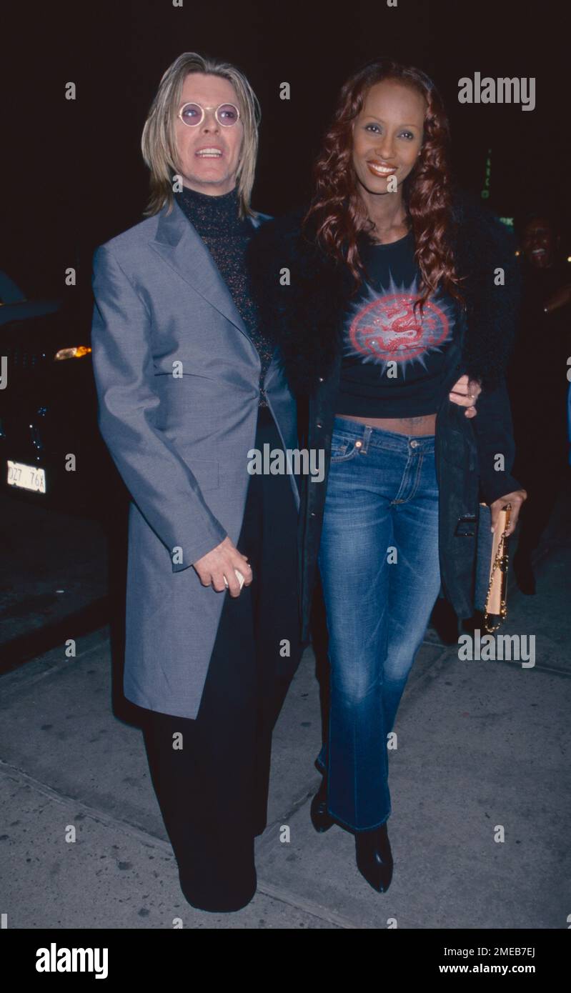 David Bowie and Iman attend the 9th Annual Tibet House Benefit Concert ...
