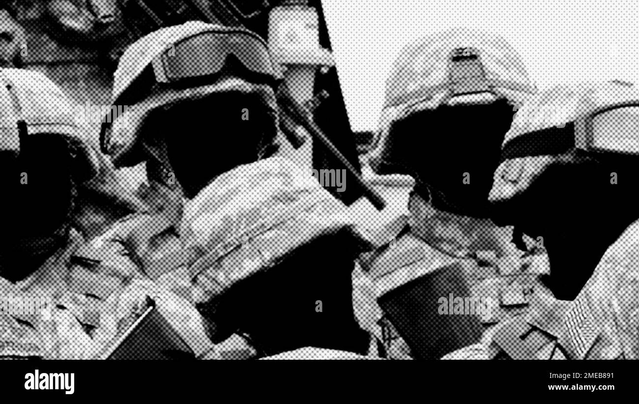 A photo illustration of service members at Fort Irwin in California’s ...