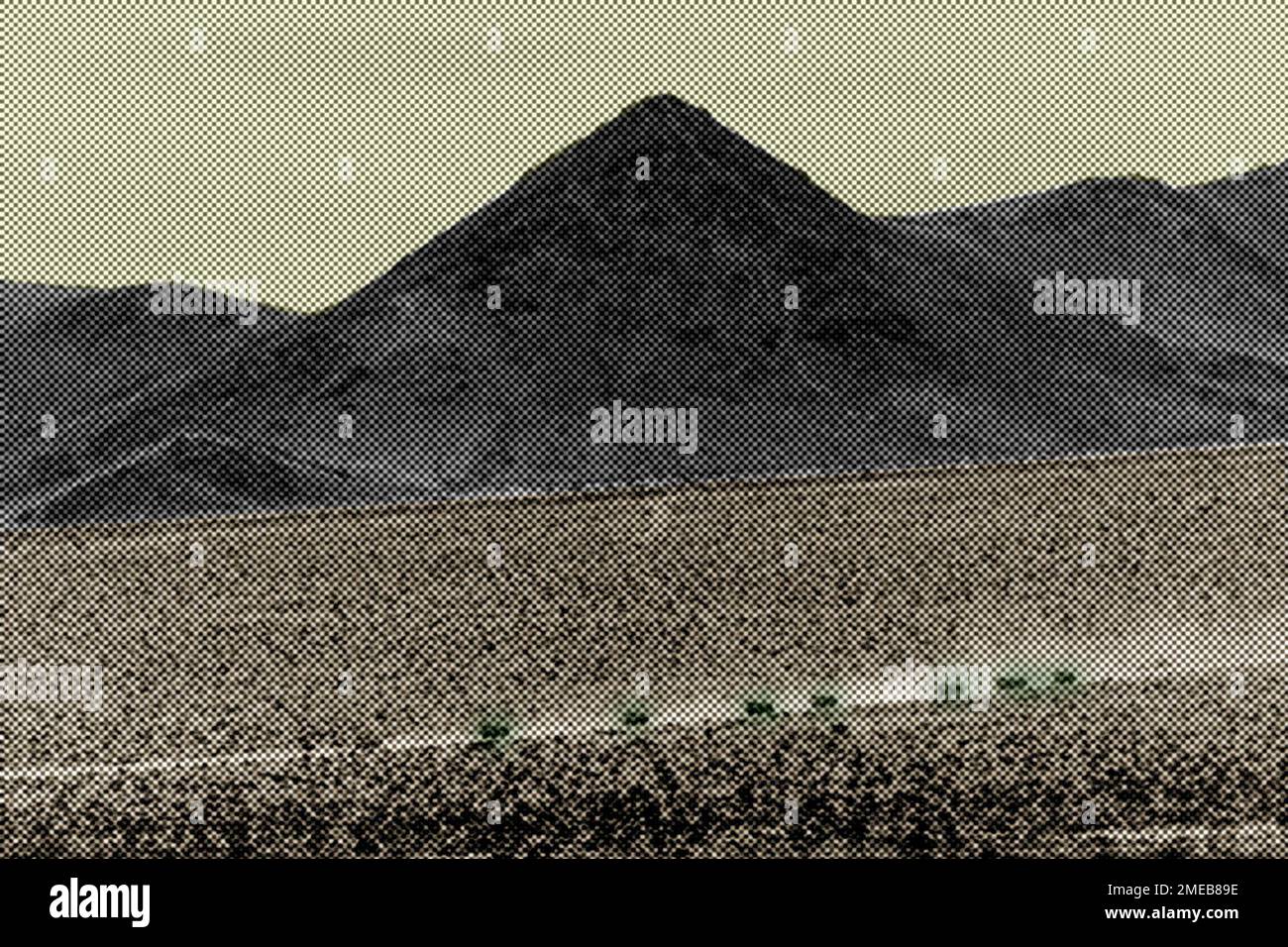 A photo illustration of military vehicles at Fort Irwin in California’s ...