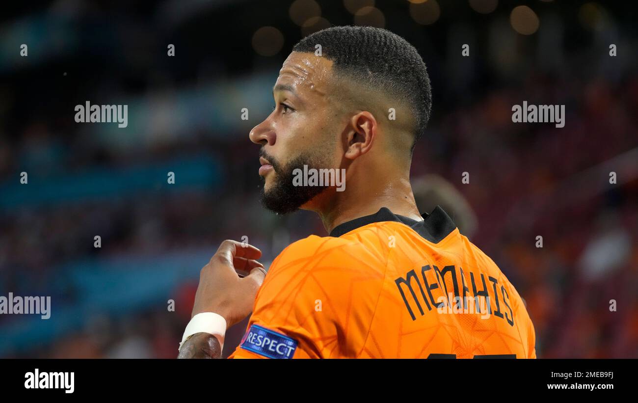 Memphis Depay of the Netherlands during the Euro 2020 soccer ...