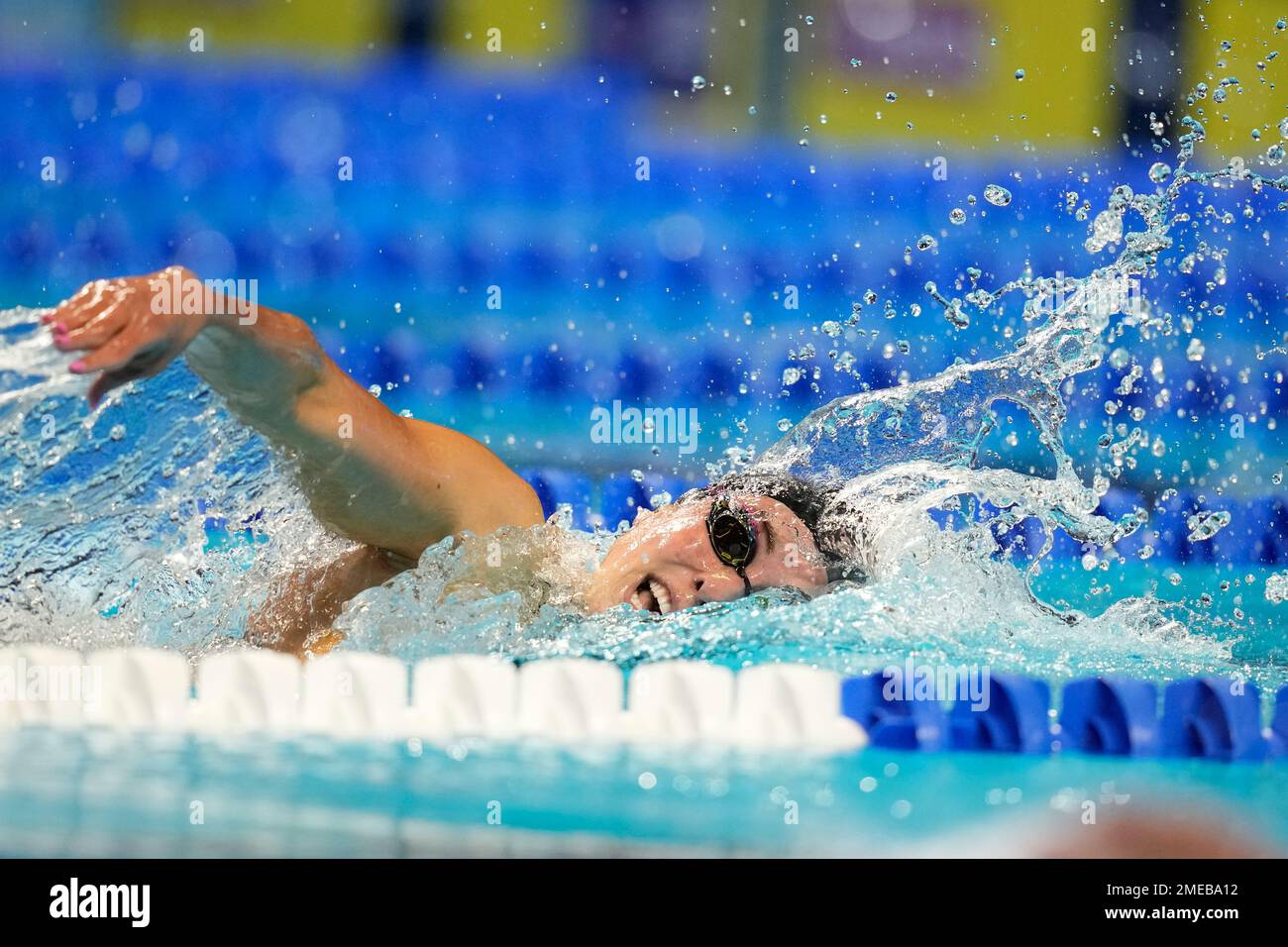 Emma Weyant competes in the women's 400-meter individual medley final ...