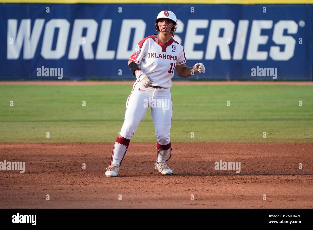 Oklahoma's Nicole Mendes (11) during the first of a best of three ...