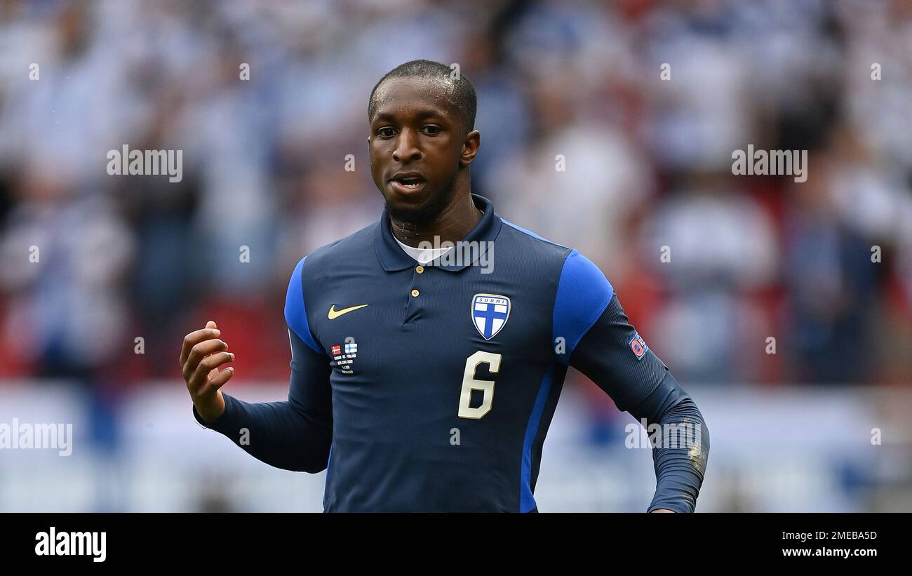 Finland's Glen Kamara in action during the Euro 2020 soccer ...