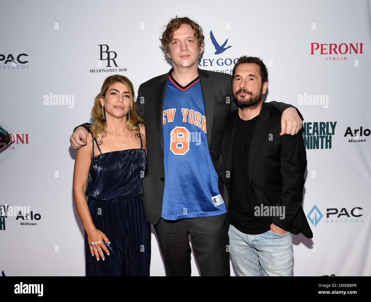 Producer Lee Broda, , left, director Eamon O'Rourke and producer Luke Daniels pose together at a ...