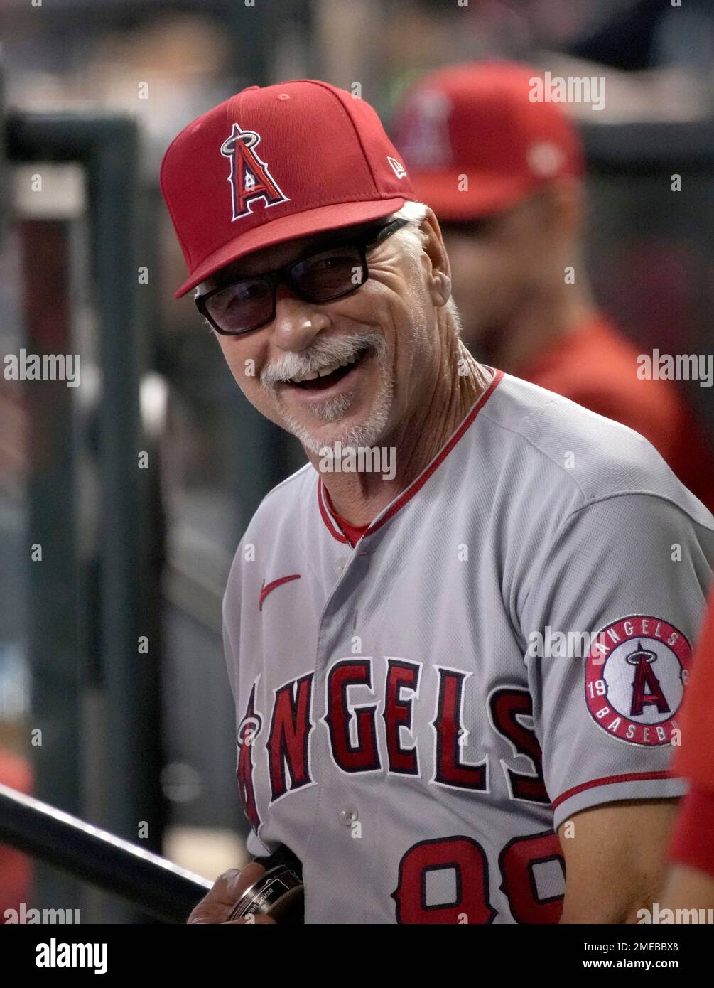 Los Angeles Angels outfield/first base coach Bruce Hines (99) in the ...