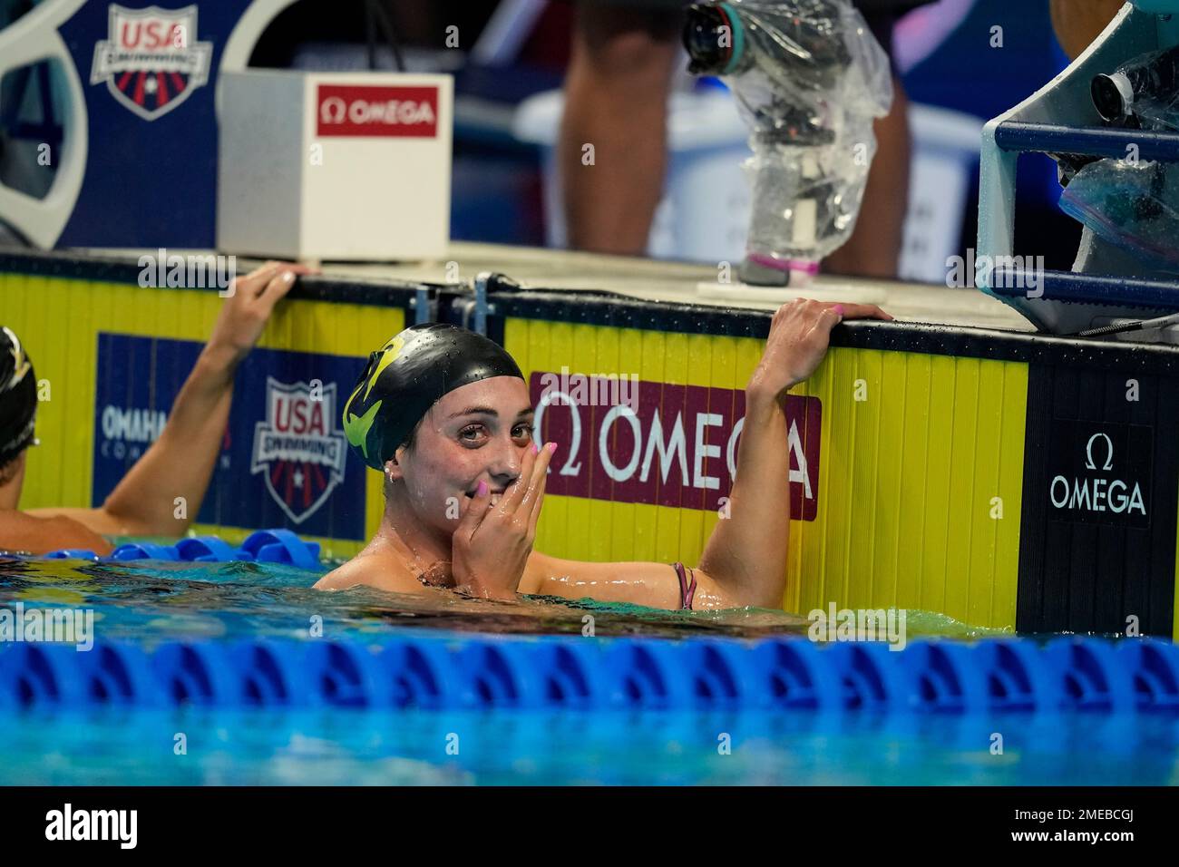 Emma Weyant reacts after winning the Women's 400 Individual Medley ...