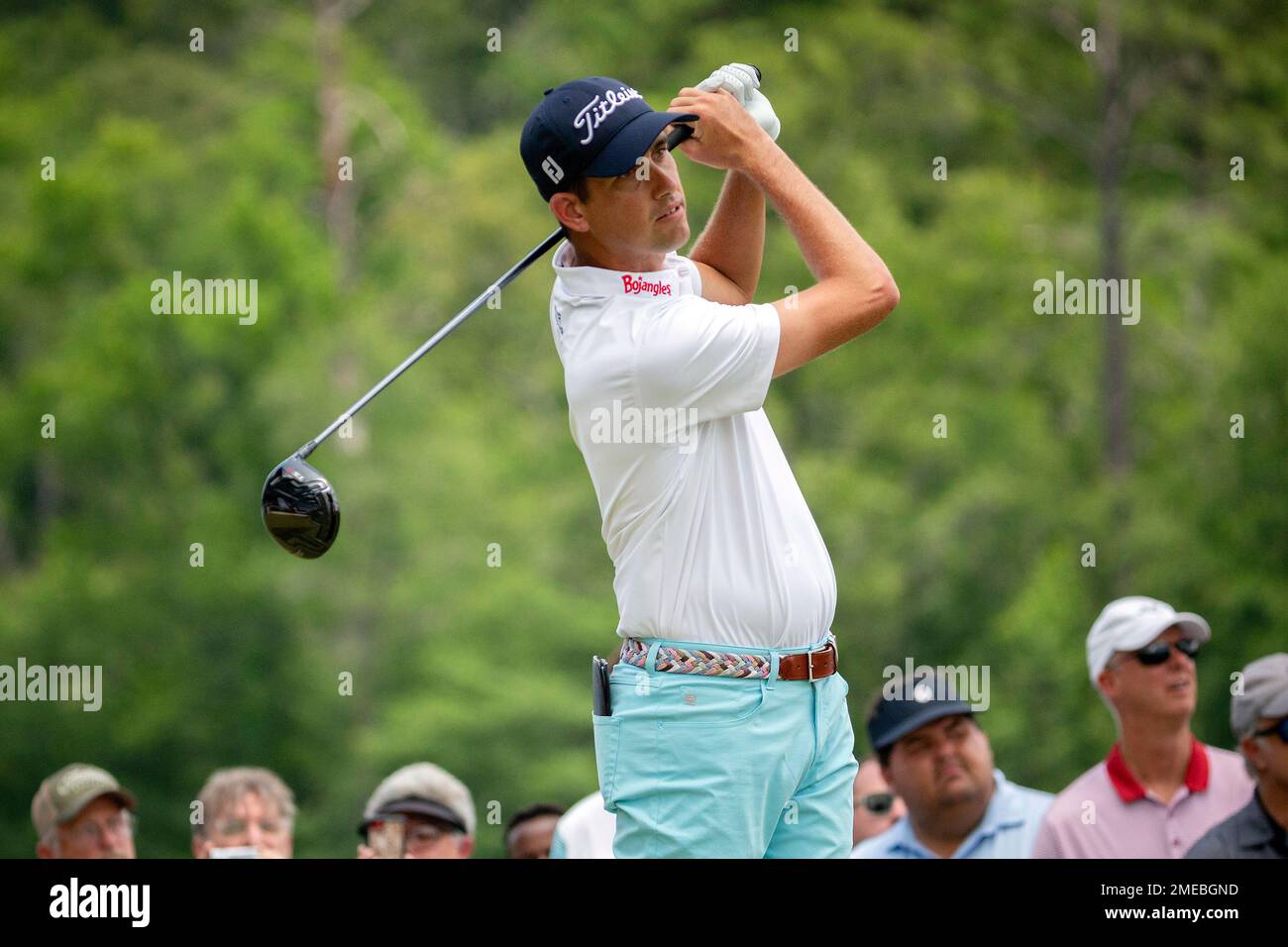 Chesson Hadley hits off the first tee during the third round of the ...