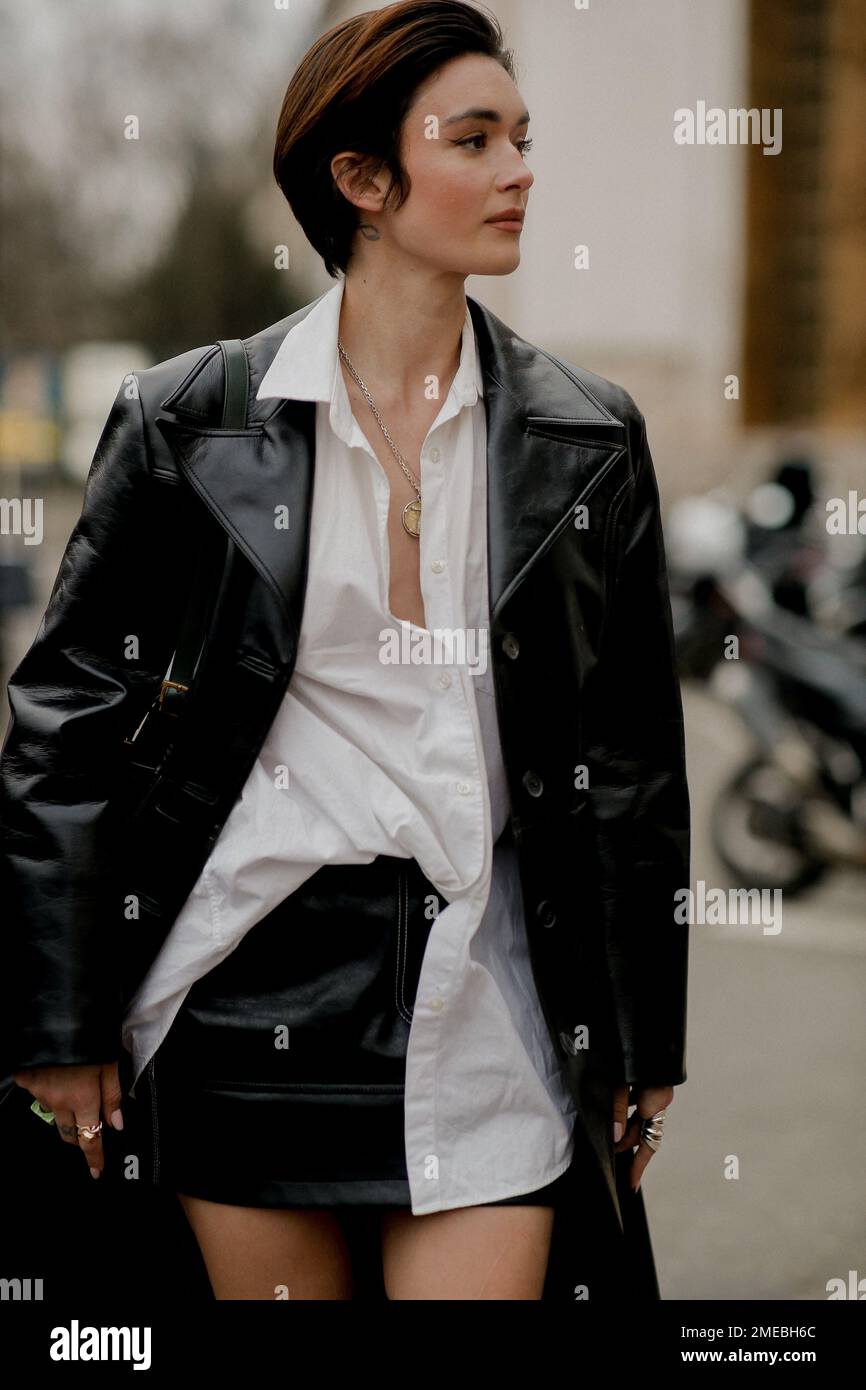 Paris, France. 23rd Jan, 2023. Street style, Fleur Copin arriving at ...