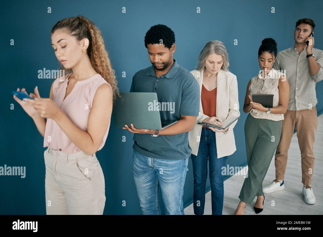 Recruitment, hr and people in a waiting room for job interview at ...
